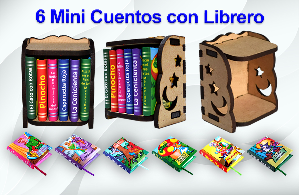 2 Colecciones de 6 cuentos cortos para niños en formato mini libro.